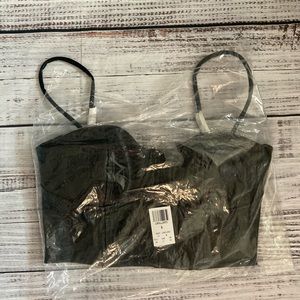 Express | Tops | Express Body Contour Croc Faux Leather Corset Cropped ...